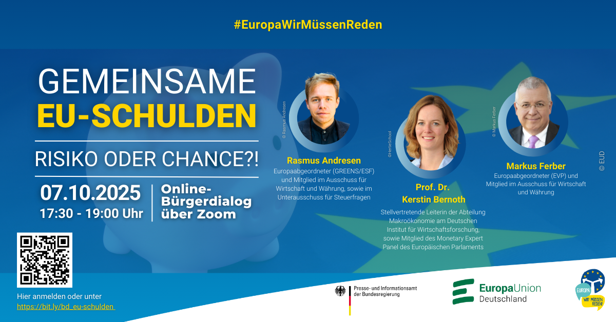 Online-Bürgerdialog "Gemeinsame EU-Schulden: Risiko oder Chance?!"- EUD